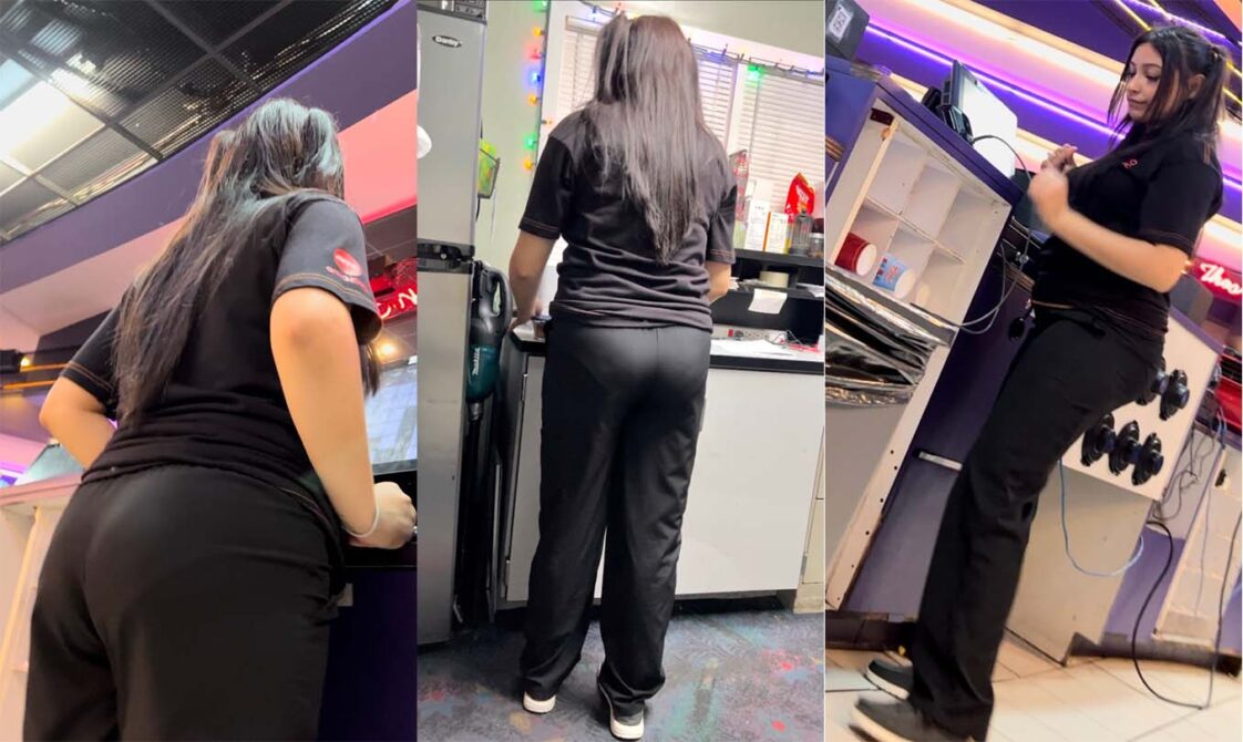 Another Latina Coworker with Major VPL BENDS OVER FOR ME - Candid Best ...