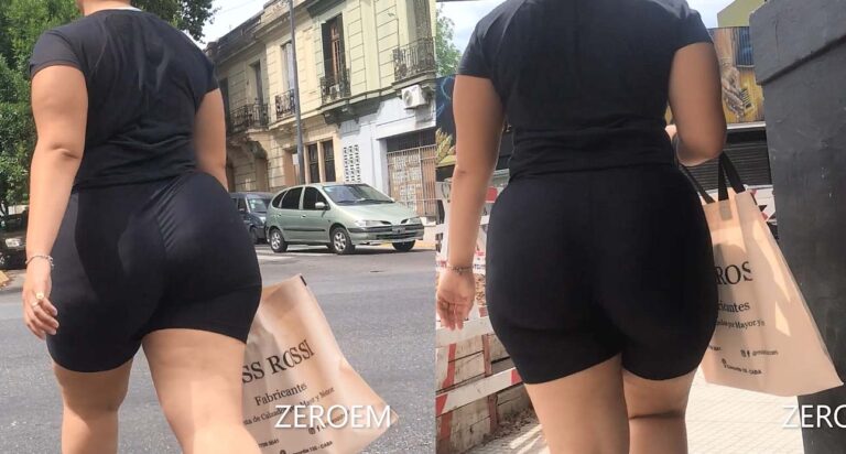 MONSTER BOOTY IN BLACK SHINY SHORTS - Candid Best Premium