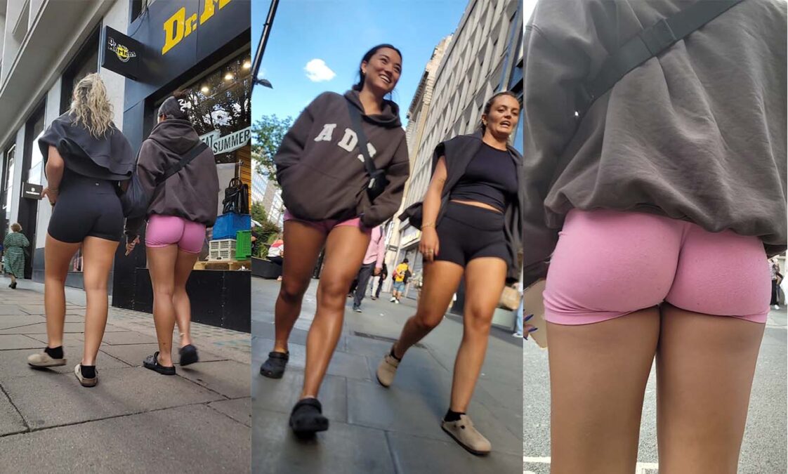 Asian Hottie in Pink Shorts Extremely Wedged - Busted - Candid Best Premium