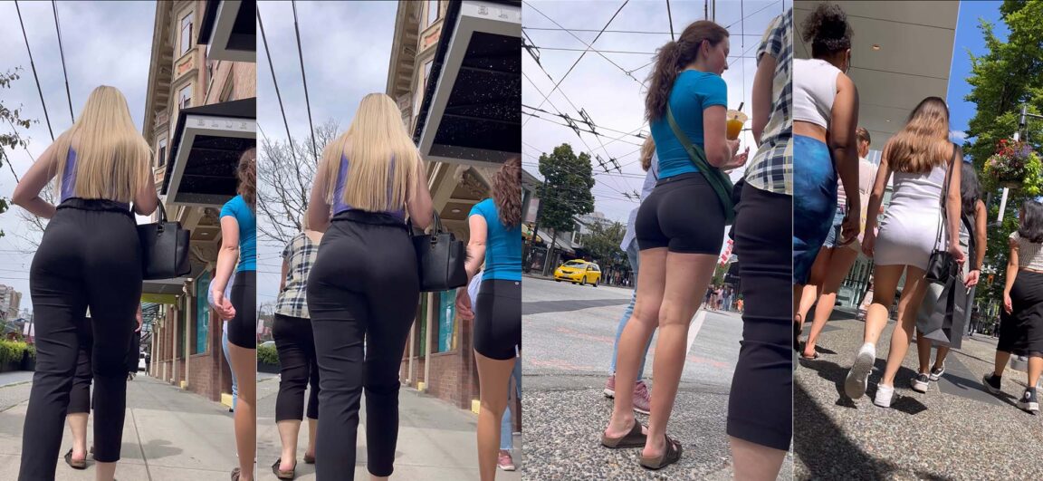 Double Pawgs and VPL Booty in Dress - Candid Best Premium