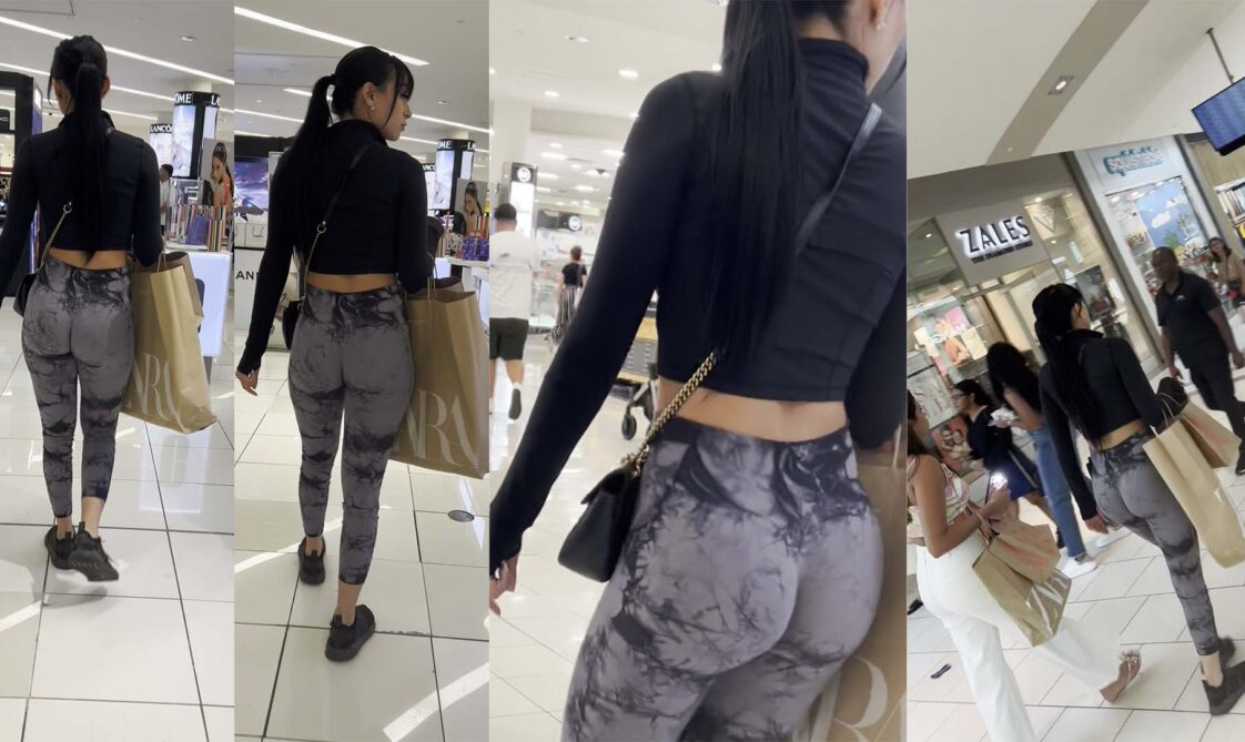 Latina IG Model Jiggly Ass in Gray Leggings - Candid Best Premium