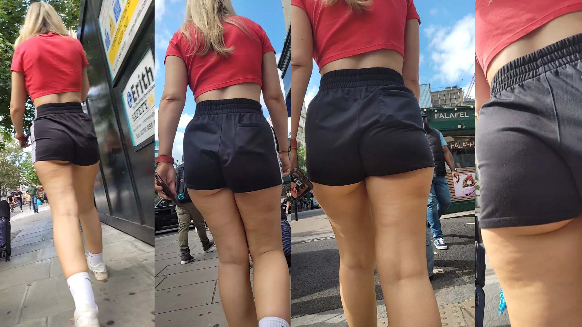 Cheeks Spilling Out Of Her Sporty Shorts Candid Best Premium