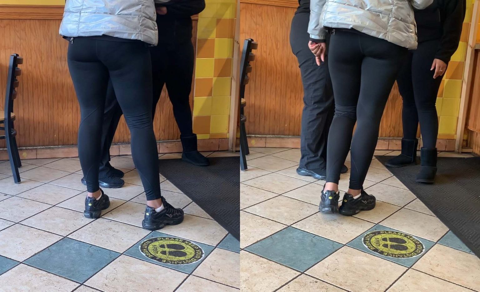Big Butt Black Leggings in Line - Candid Best Premium