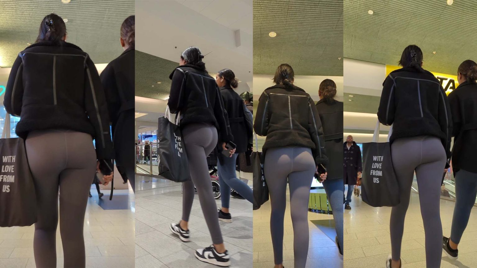 Big Booty In Brown Leggings Candid Best Premium