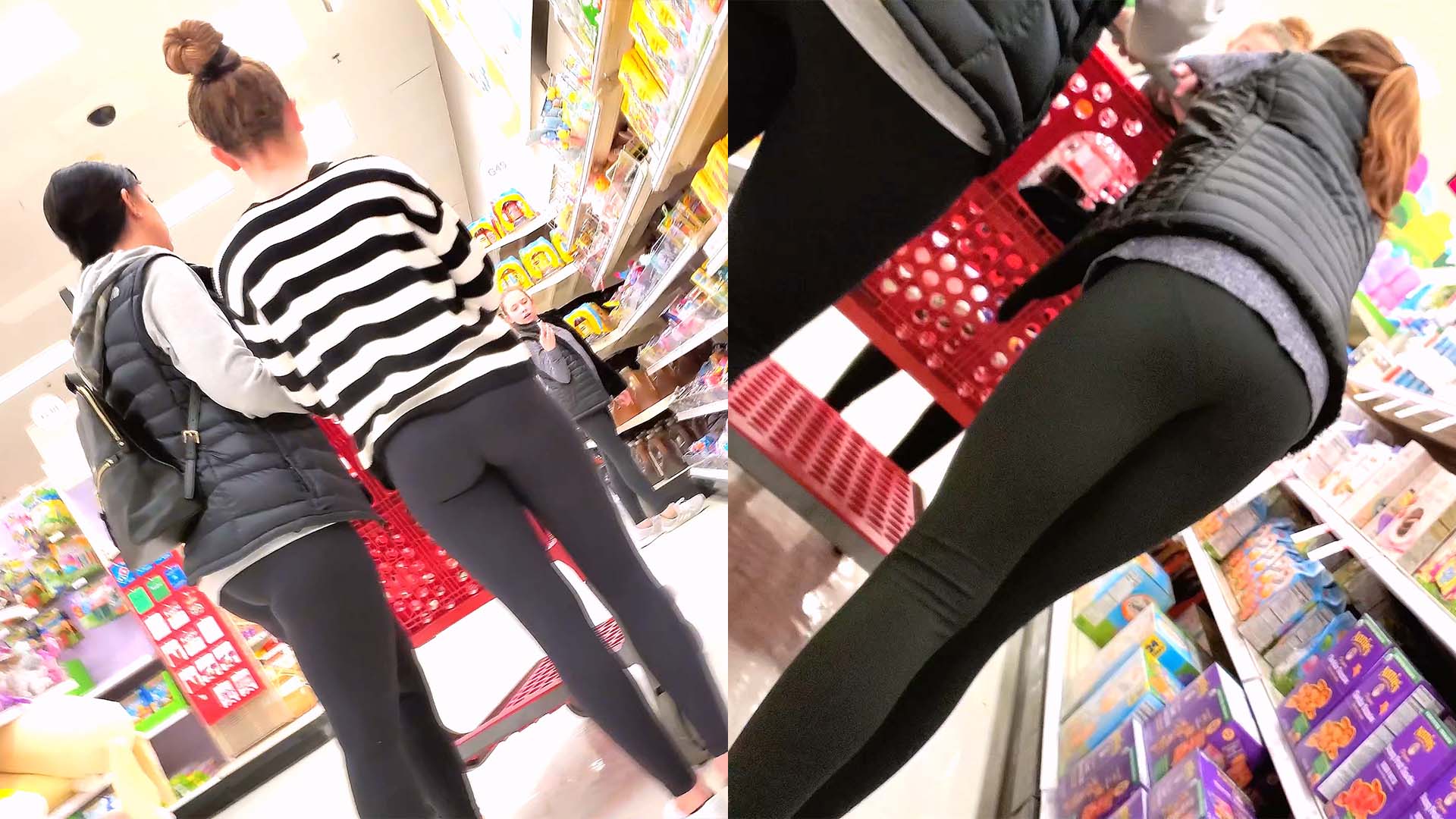 Tush Push Tight Teen Cutie In Legging With Sis And Mom Candid Best
