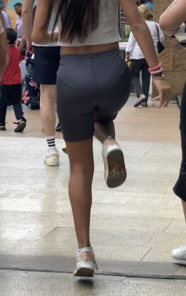 Classic lateenie in grey shorts (vpl) - Candid Best Premium